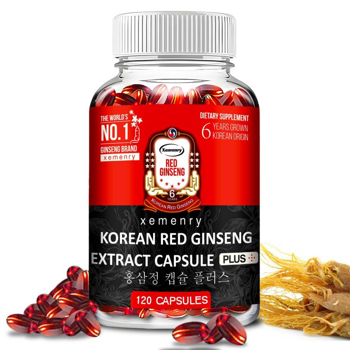 (Preorder) Korean Red Ginseng Extract Capsules Plus, Energy and ...