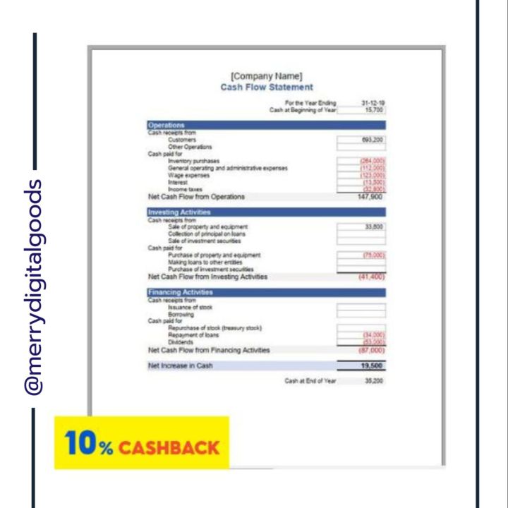 Cash Flow Statement Excel Template / Contoh Template Excel Aliran Tunai ...