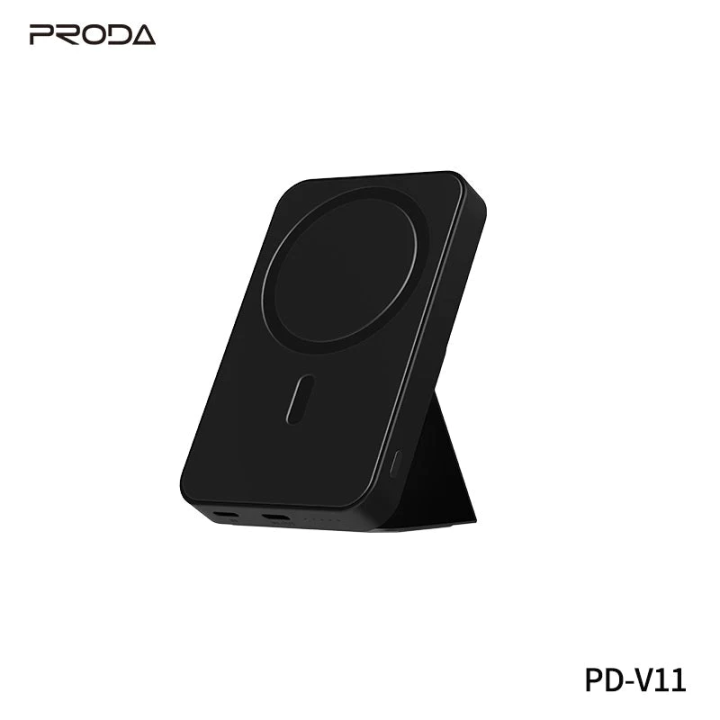 PRODA---PD-V11 5000MAH 3 IN 1 PD 20W HOLDER MAGNETIC WIRELESS 15W MAX POWER BANK | Shop.com.mm