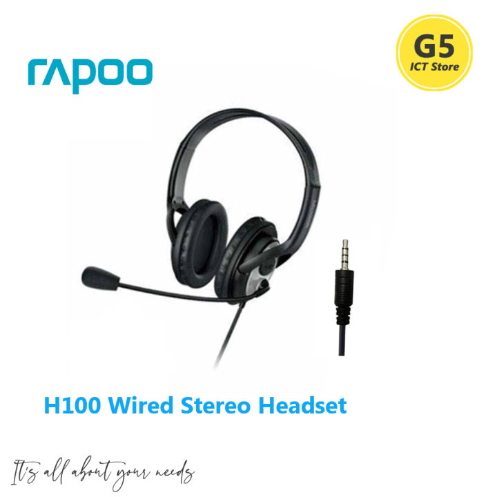Rapoo H100 Wired Stereo Headest | Shop.com.mm