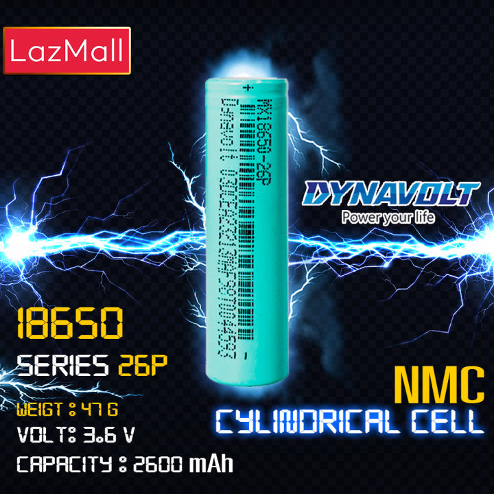 (Preorder) DYNAVOLT 26P LITHIUM CYLINDRICAL CELL 18650 2600 mAh Battery | Shop.com.mm