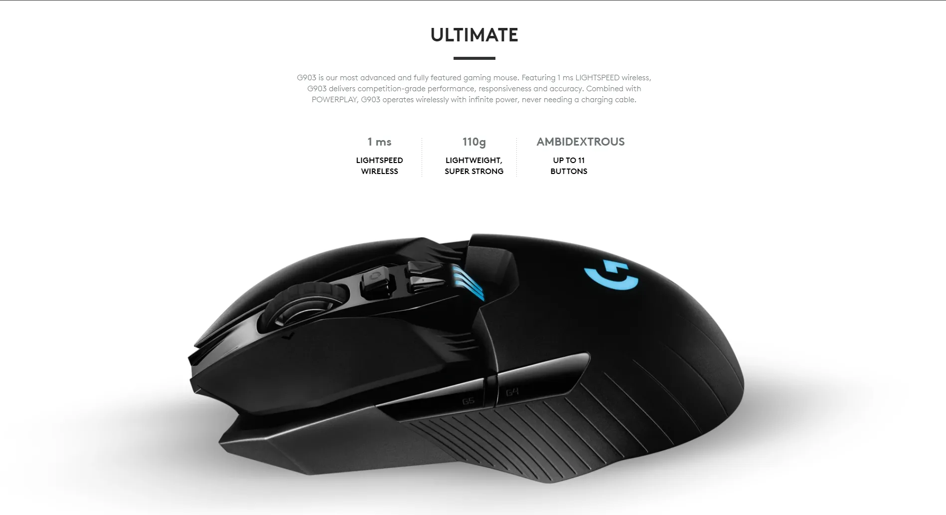 Logitech G903 Lightspeed Wireless Gaming Mouse / Logitech G903 ...