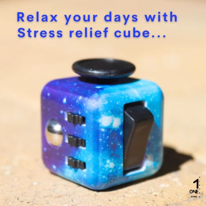Anti-Stress Cube Dice Toy for Kids Adults, Fidget Cube with 6 Relaxing ...