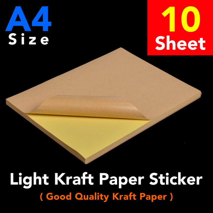 Light/Dark Brown Selft-Adhesive Kraft Paper Label A4 Sticker | 10 ...
