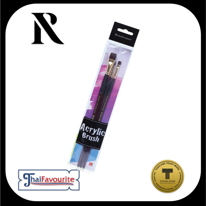 RENAISSANCE ACRYLIC BRUSH SET (3PCS) (R-6,F-6,F-12) | Shop.com.mm