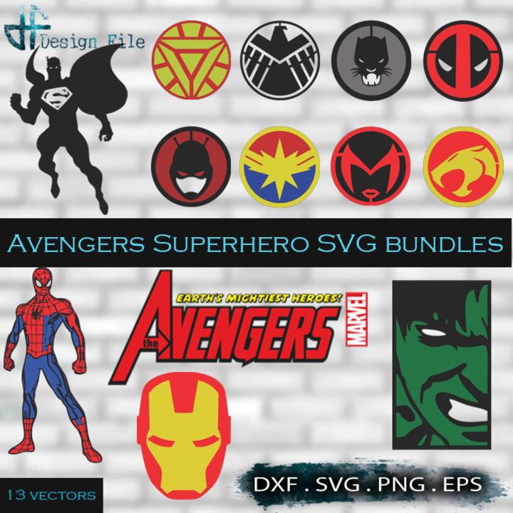 [ Cutting File/ Zip ] 13 vectors of Superhero Logo cutting file Laser ...