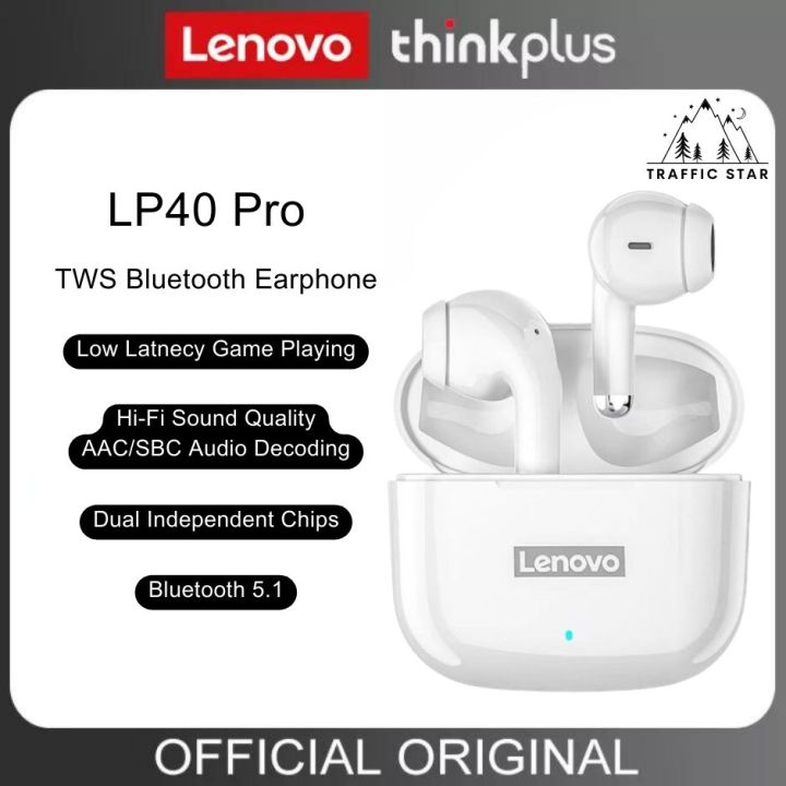 Lenovo LP40 PRO TWS Earbuds Wireless Bluetooth Earphone | Shop.com.mm
