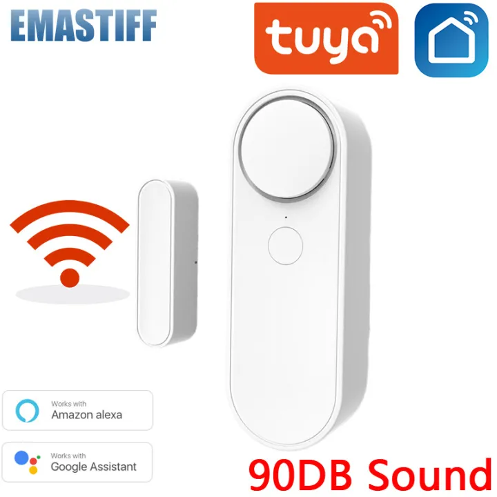 Tuya Smart Home Sound/APP Alarm 90dB Siren WIFI Door Sensor Door Open ...