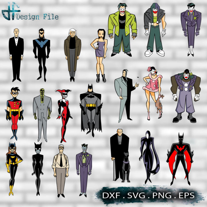 [ SVG, DXF, EPS, PNG ] Batman Cartoon Vectors Drawing File Cutting File ...