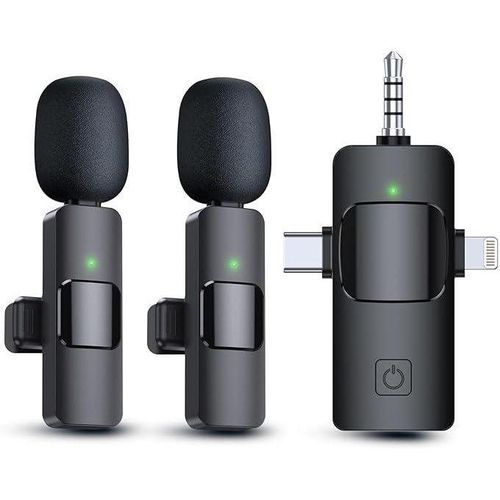 🎤 Wireless Microphone 3-in-1 📱🎧 iPhone, iPad, Android, Camera, USB-C ...