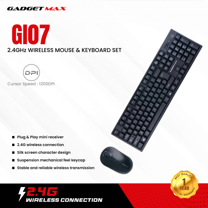 GADGET MAX - GI07 2,4GZ Wireless Mouse & Keyboard Set | Shop.com.mm