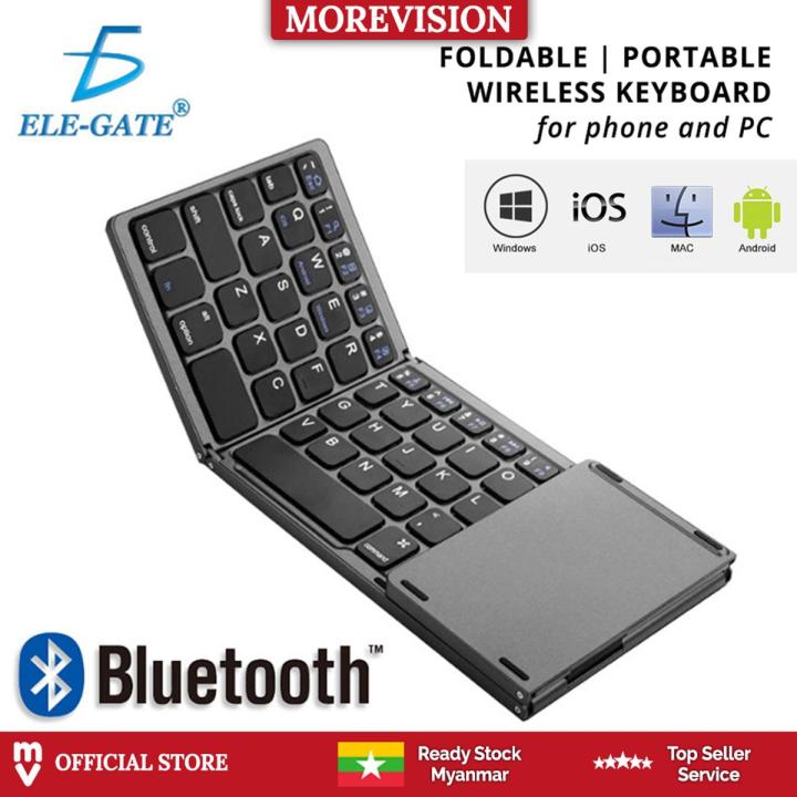 Foldable Bluetooth Keyboard QWERTY Touchpad USB Charging Portable ...