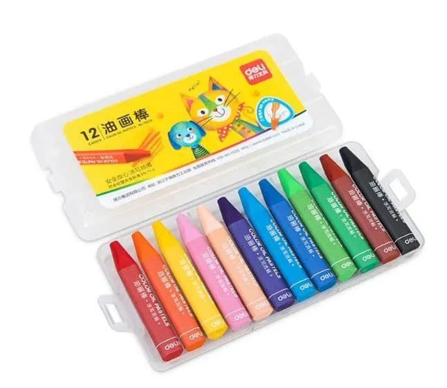Deli Oil Pastel 12 Color 72070 (1 Box) | Shop.com.mm