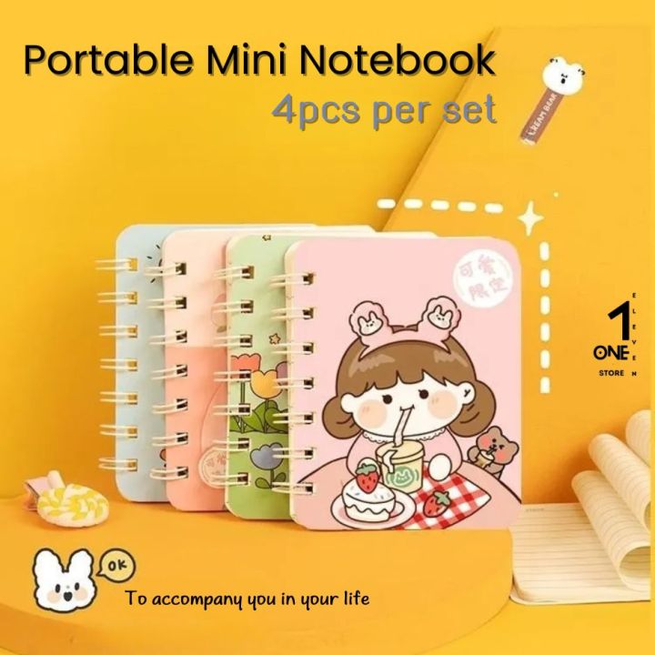 Portable Diary Notebook Mini Student Notebook Bag 4 Pieces | Shop.com.mm