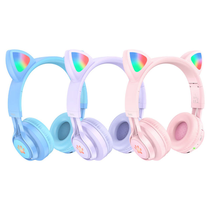 Hoco W39 Cat ear wireless headphones for kids | Shop.com.mm