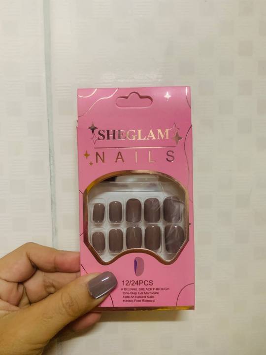 Sheglam press on Nails 12pcs Cat Eye Design with short square shape ...