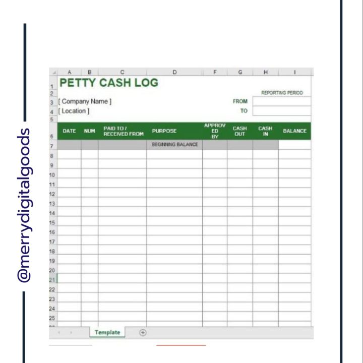 Petty Cash Log Excel Template / Template Excel Kira-Kira Tunai Runcit ...