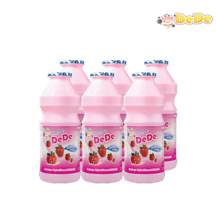 DeDe Milk Drink (Strawberry Flavour) 6 Bottle | Shop.com.mm