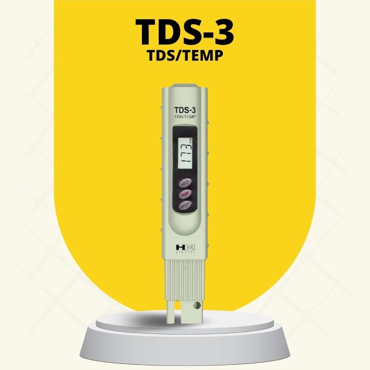 ရေသန့်မှုတိုင်းတာစက် HM DIGITAL TDS Meters TDS-3 Handheld Temperature ...