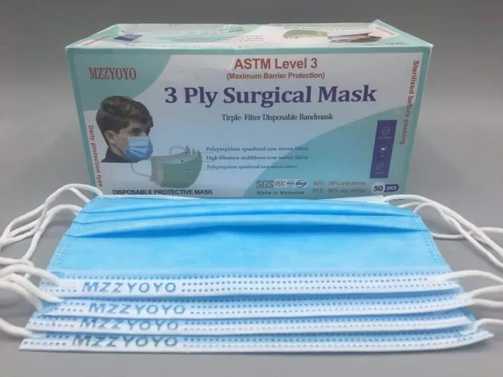 MZZYOYO 3 ply Surgical Mask (Myanmar FDA Approved) | Shop.com.mm