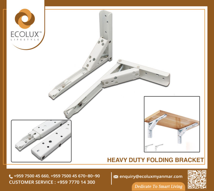 Heavy Duty Folding Bracket 14” ( BK-F14-HD-WH ) | Shop.com.mm
