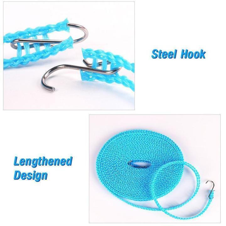 Windproof Non-Slip Clothesline Cloth Hanging Rope Home Storage 5-10M ...
