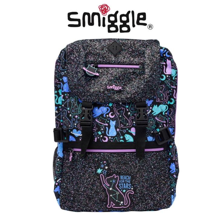 [Smiggle] Singapore Preorder Wild Side Attach Foldover Backpack Black ...
