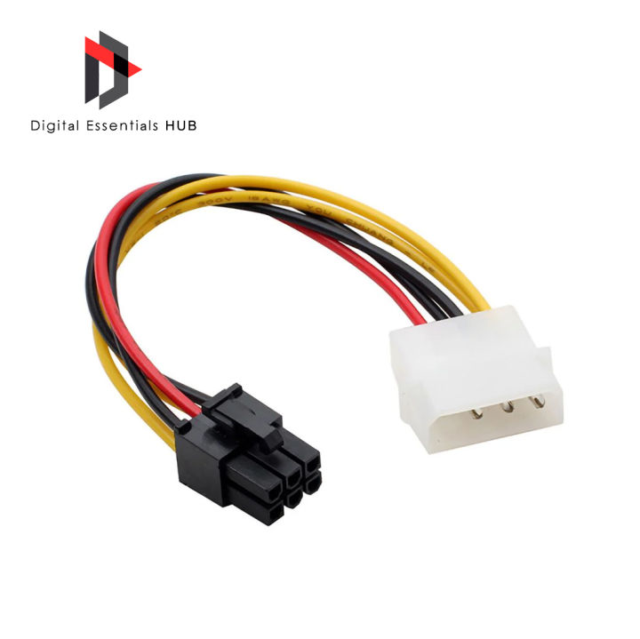 4 Pin Molex to 6 Pin GPU Power Supply Cable | Shop.com.mm