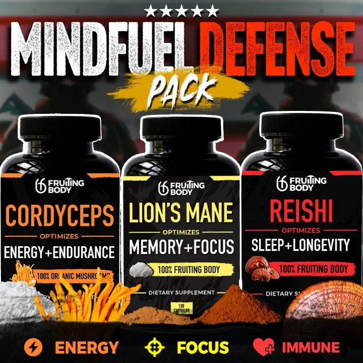 (Preorder)Mushroom Mind-Fuel Defense Combo - Value Pack x3 Bottles ...