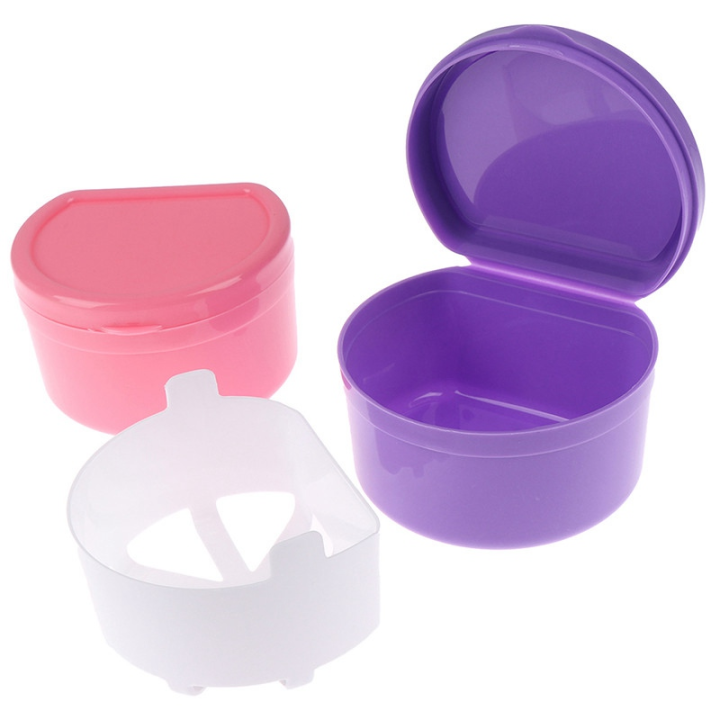 Brace Container Plastic Box Denture Bath Box with Strainer အံကပ်Brace ...