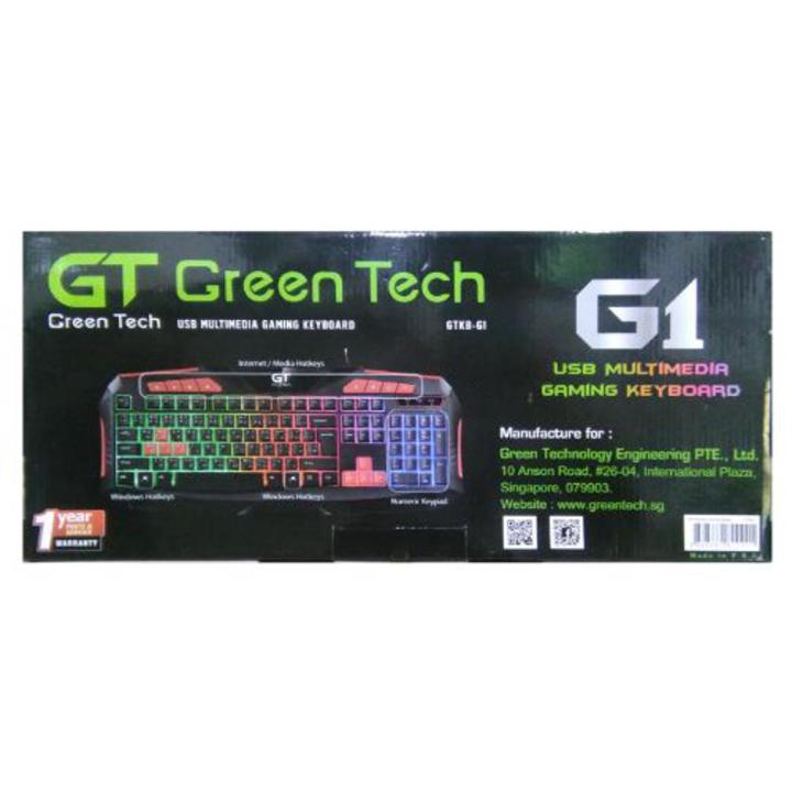 GreenTech Gaming Keyboard G1 (USB Multimedia Gaming Keyborad) | Shop.com.mm