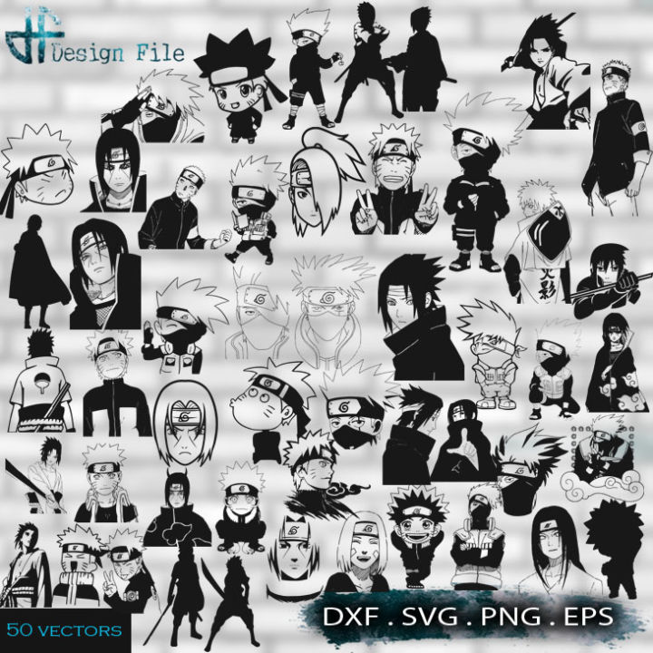 [ SVG, DXF, EPS, PNG ] 50 vectors of Naruto Anime Cutting File ( Bundle ...