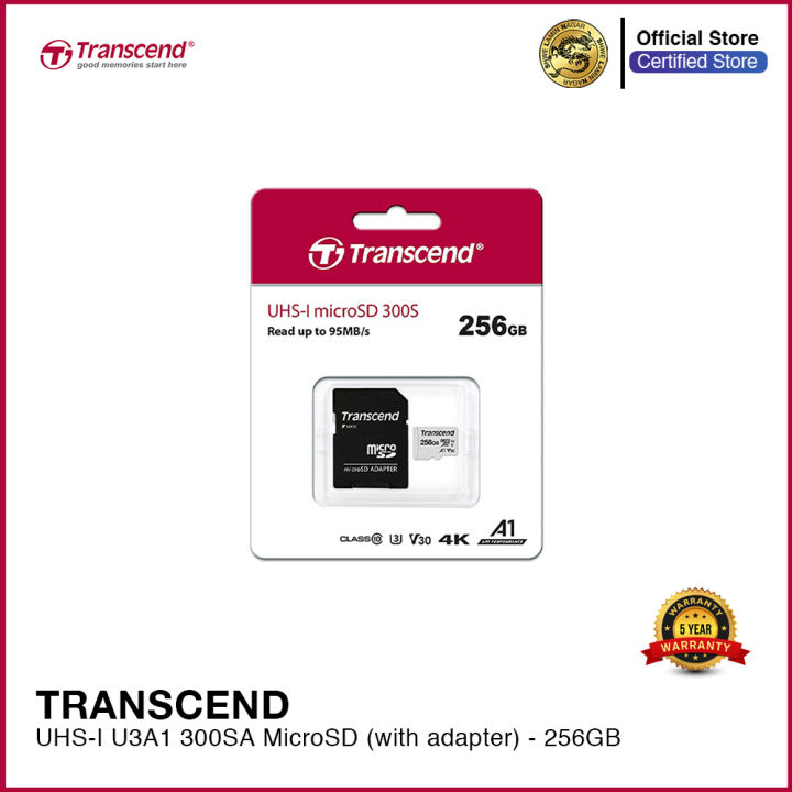 Transcend UHS-I U3A1 300SA MicroSD (With Adapter) Max.Performance Read ...