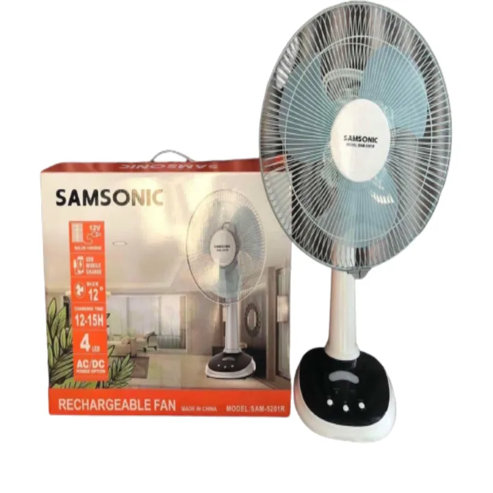 SAMSONIC Rechargeable AC/DC FAN အားသွင်းပန်ကာ | Shop.com.mm