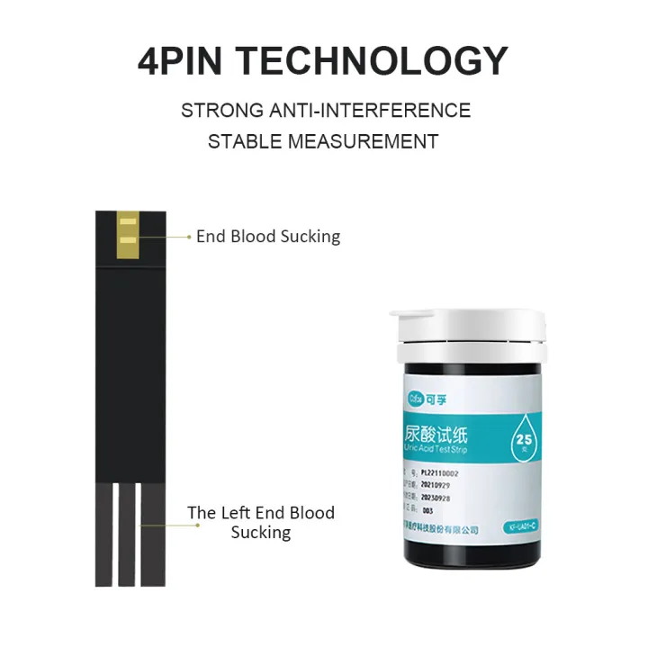 (Preorder) Cofoe Uric Acid Tester 25pcs Test Strips 25pcs Lancets 25pcs ...