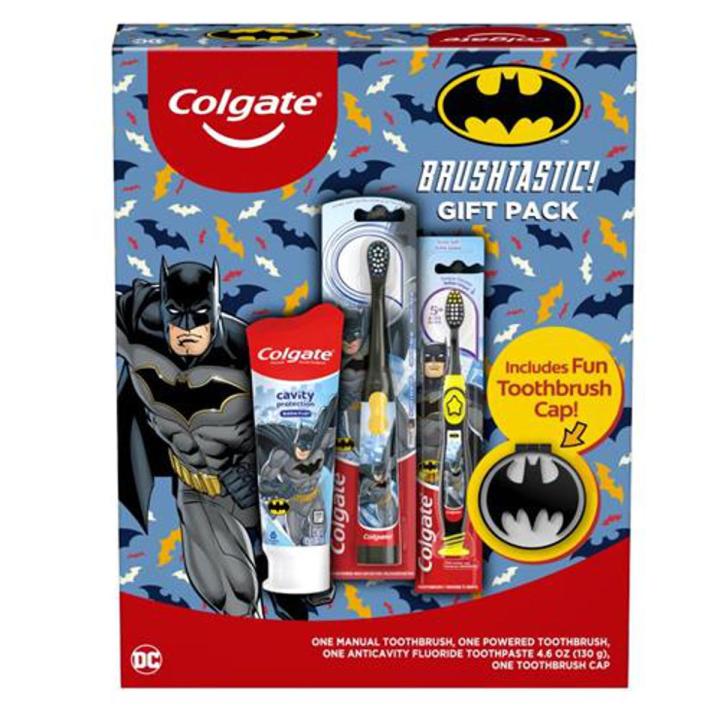 Colgate Batman Gift Set, 1 Powered Toothbrush, 1 Manual Toothbrush ...