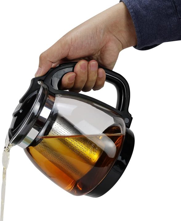 Glass Teapot with Removable Infuser & Protection Base, Tea Maker ...
