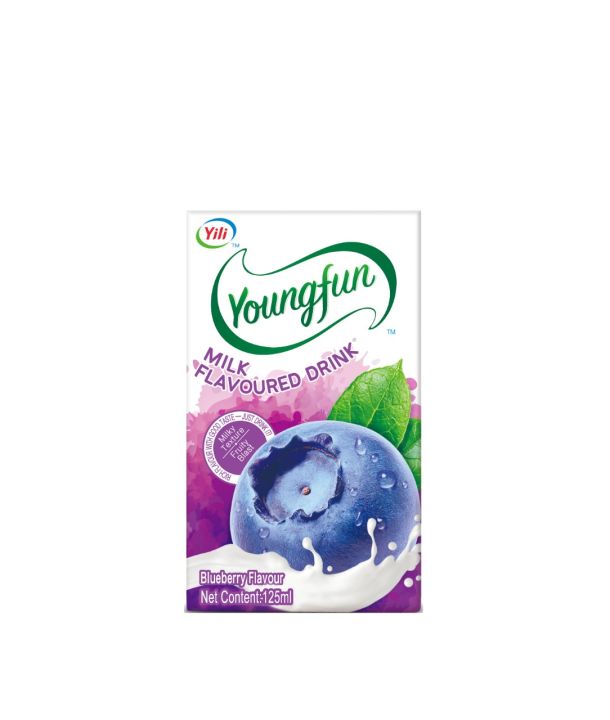 Youngfun Flavoured Milk Drink-Blueberry- (4x125ml) | Shop.com.mm