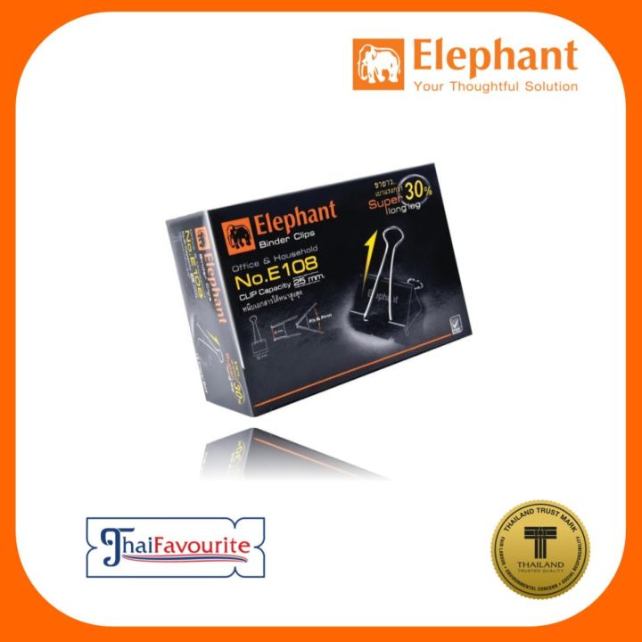 ELEPHANT BINDER CLIP E108-50MM (12PCS/BOX) | Shop.com.mm
