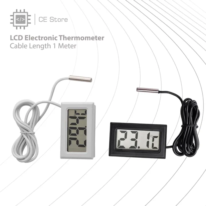 LCD Electronic Thermometer (Cable Length 1 Meter) - CE Store | Shop.com.mm