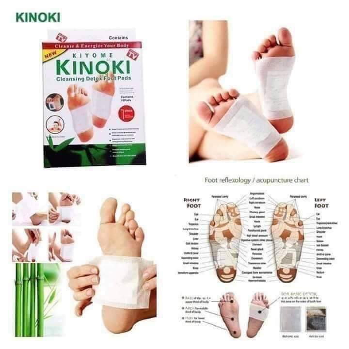 Kinoki foot patch ခြေဖဝါး အဆိပ်ထုတ်ကပ်ခွာ (10 pcsပါ) | Shop.com.mm