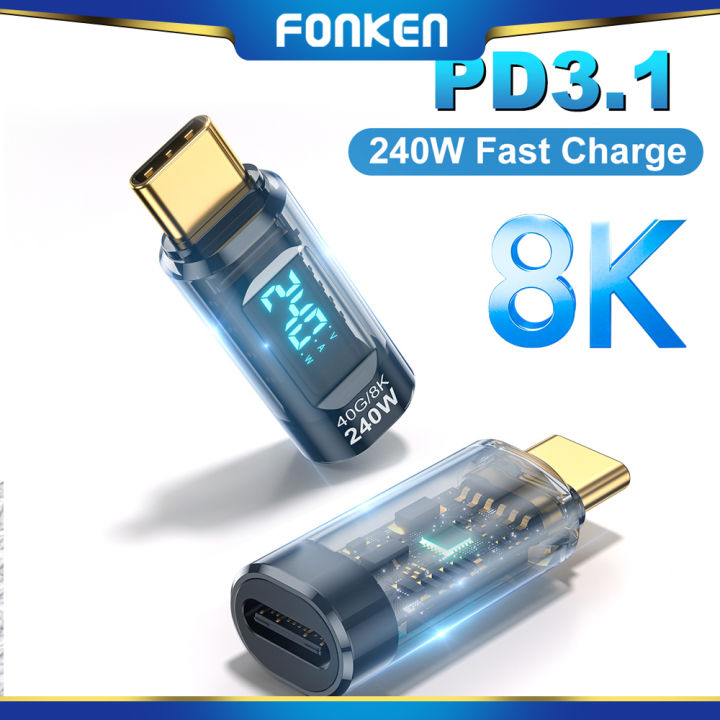 (Preorder)FONKEN 240W USB C Extender With Digital LED Display Wattage ...