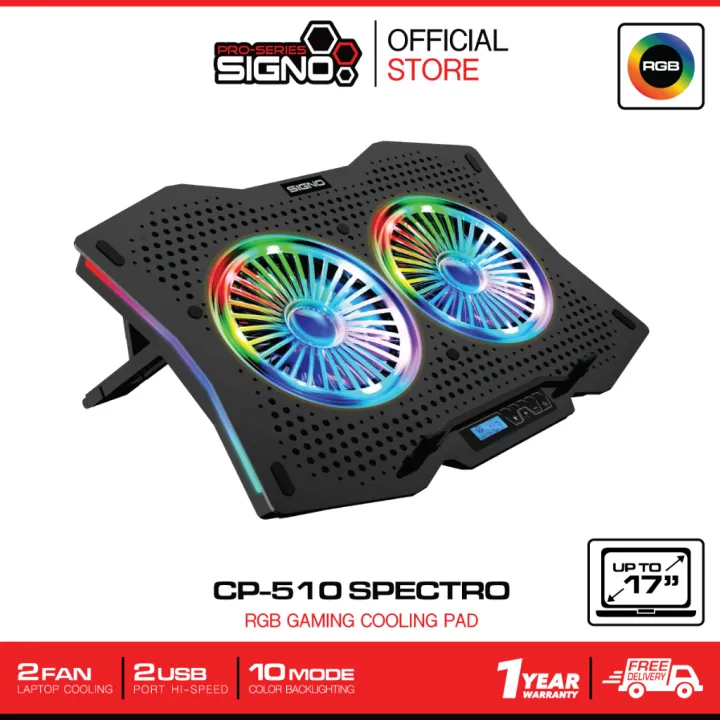 (Preorder) SIGNO RGB Gaming Cooling Pad SPECTRO Model CP-510 (notebook ...