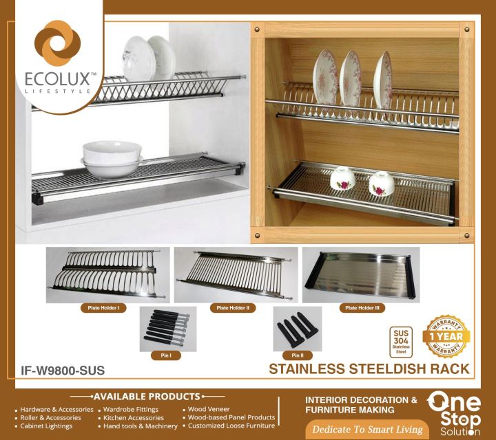 Stainless Steel 304 800mm Cabinet dish rack ( IF-W9800-SUS ) | Shop.com.mm