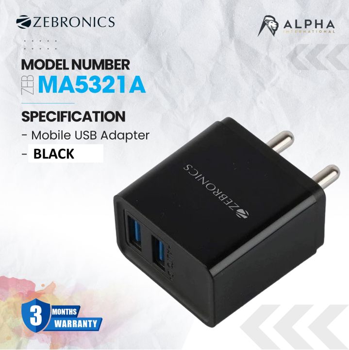 Zebronics ZEB Mobile Adaptor With TYPE C CABLE (MA5321A BLACK) | Shop ...