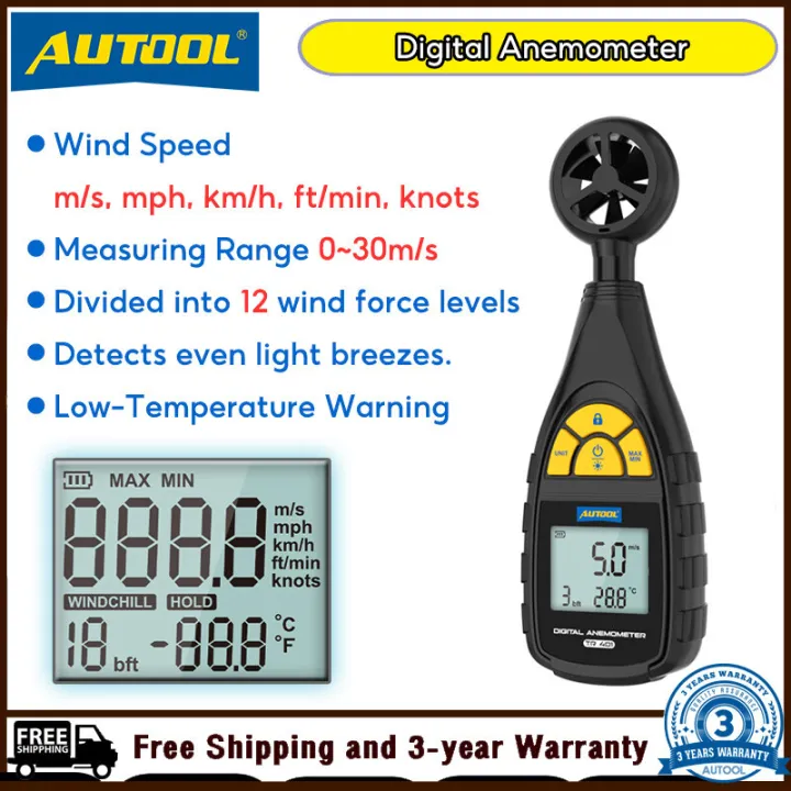 (Preorder)AUTOOL TR401 Handheld Digital Anemometer Air Temperature ...