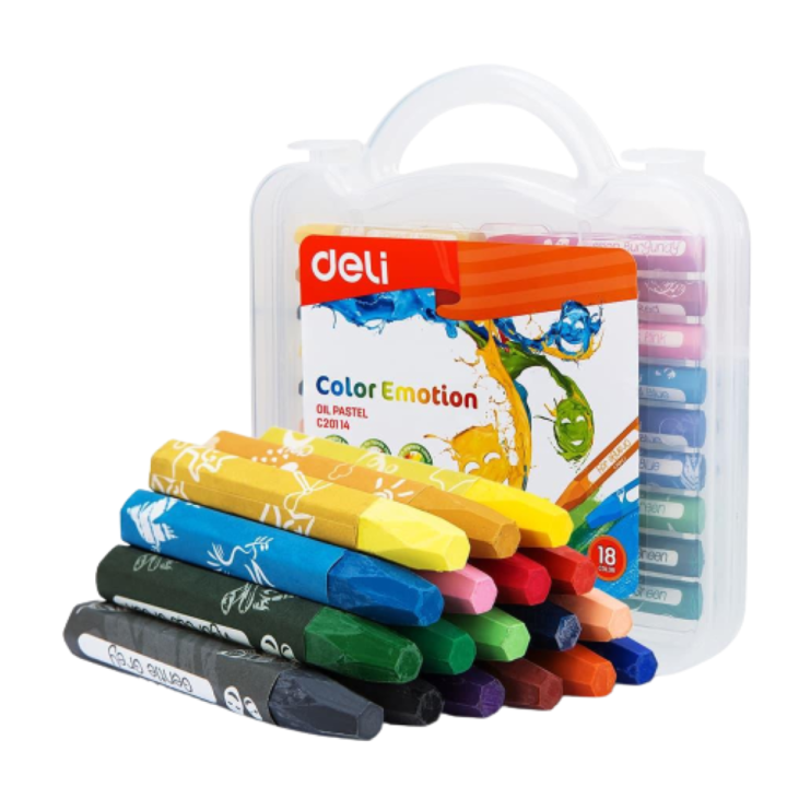Deli Oil Pastel 18 Color EC20114 (1 Box) | Shop.com.mm