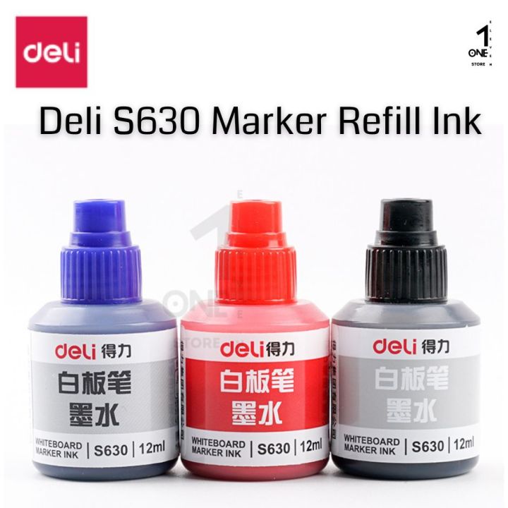 Deli Stationery S630 whiteboard pen Refill Ink 12ml | Shop.com.mm