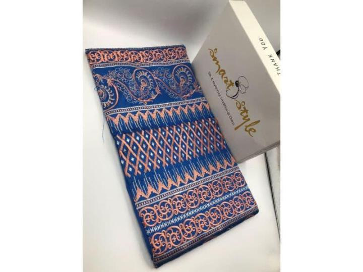 Smart & Style Myanmar Traditional Chaik Longyi (Blue) | Shop.com.mm