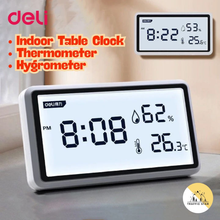 Deli Electronic Thermometer Hygrometer High Precision Weather Station ...